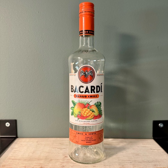 Bacardi | Dining | Bacardi Mango Chili Rum Empty Liquor Alcohol Bottle ...